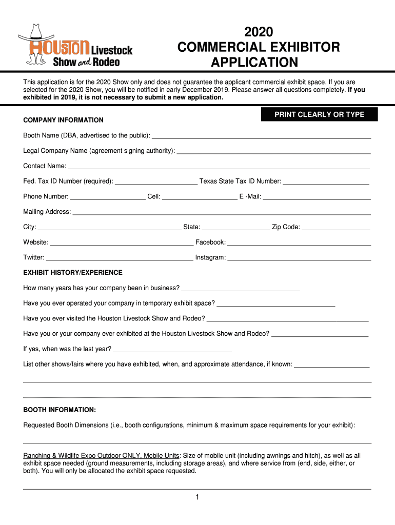 Fillable Online 2020 Major Livestock Show Packet - Texas A&M AgriLife ...