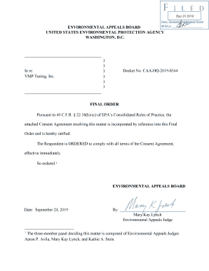 Fillable Online yosemite epa Final Order and Consent Agreement ...
