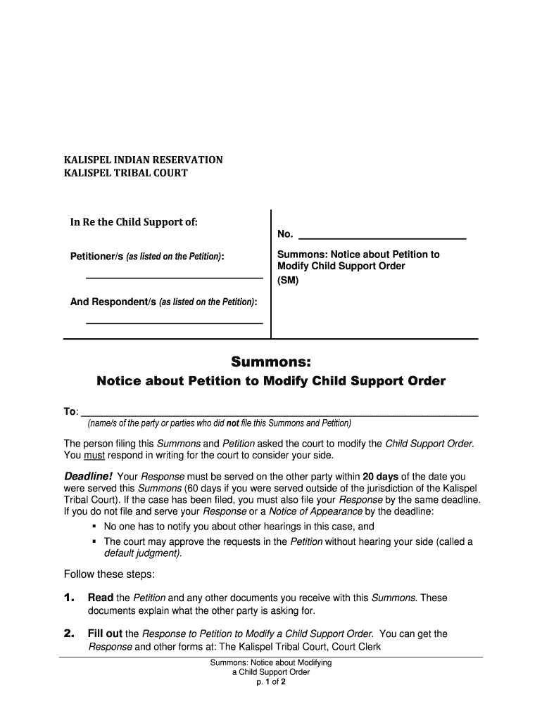 Fillable Online KALISPEL INDIAN RESERVATION Fax Email Print - pdfFiller