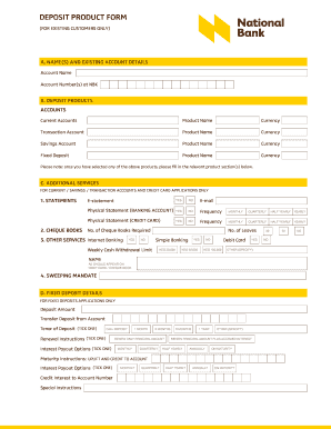 Fillable Online NBK Deposit Form Fax Email Print - pdfFiller