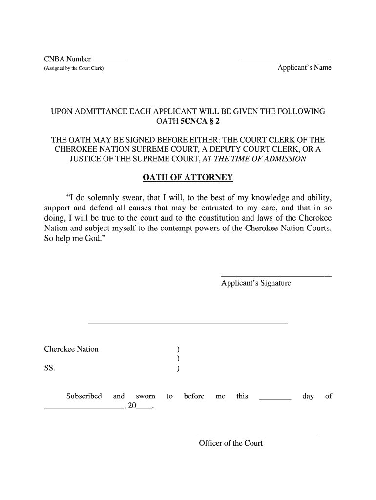 Fillable Online Oath of Attorney.doc Fax Email Print - pdfFiller