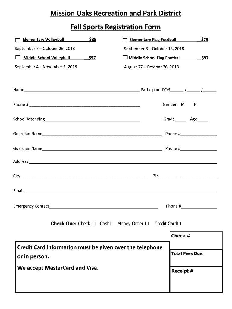 Fillable Online Middle School Volleyball Fax Email Print - pdfFiller