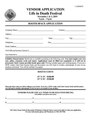 Fillable Online Event Craft Vendor Application Fax Email Print - pdfFiller