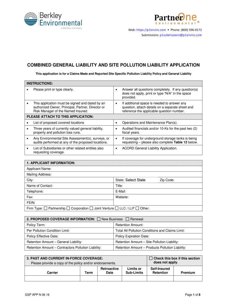 Fillable Online What Is Site Pollution Insurance?PartnerOne ...