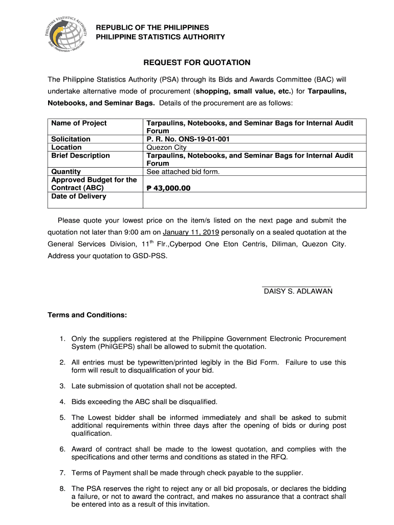 Fillable Online Philippine Bidding Documents - procurement.psa.gov.ph Fax Email Print - pdfFiller