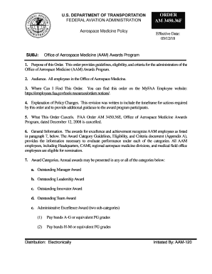 Fillable Online AM 3450.36F - Office of Aerospace Medicine (AAM) Awards ...