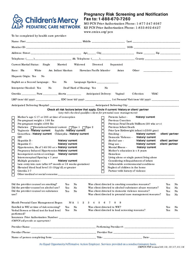 Fillable Online Prior Auth Code Lookup for MO PCN Members Fax Email ...