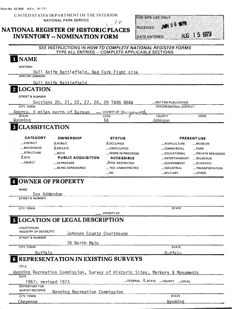 Fillable Online Dull Knife Battlefield, Red Fork Fight site National ...