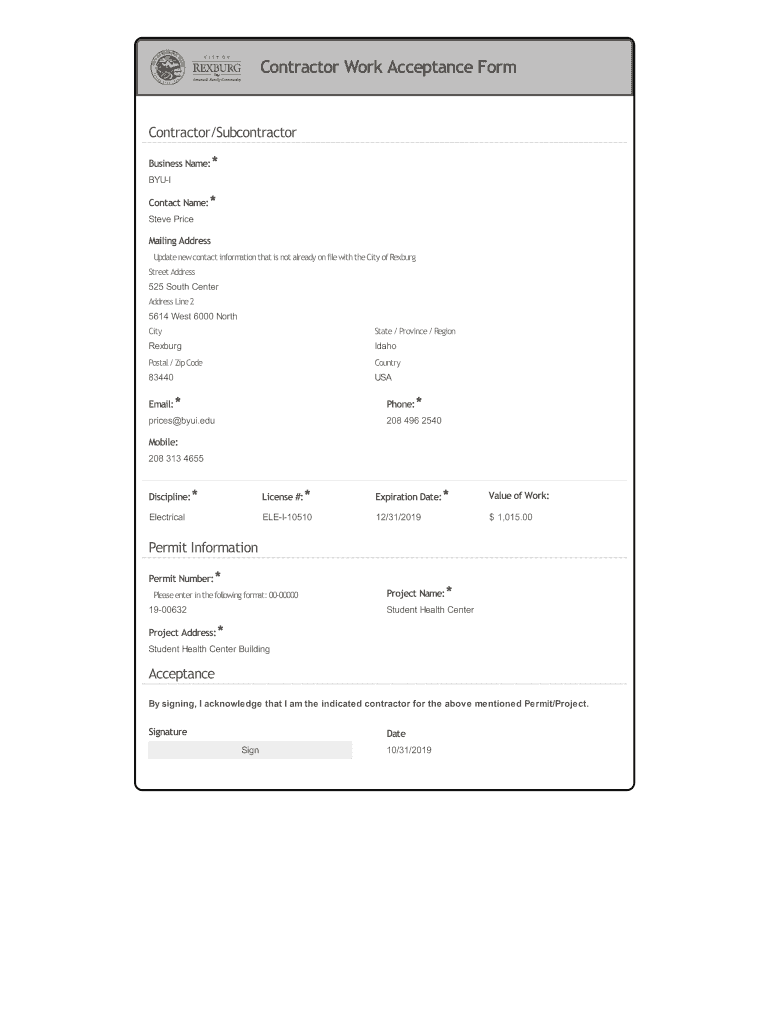 Fillable Online Submitted Form - City of Rexburg Fax Email Print ...