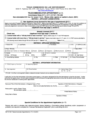 Fillable Online Fillable Online TEXAS COMMISSION ON LAW ENFORCEMENT ...