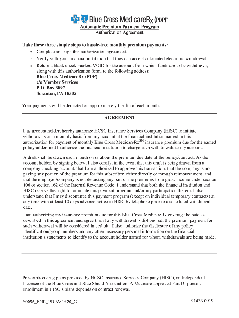 Fillable Online Automatic Premium Payment Program Authorization ... - BCBSil Fax Email Print ...
