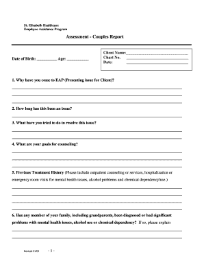 Fillable Online Assessment - Couples Report Fax Email Print - pdfFiller