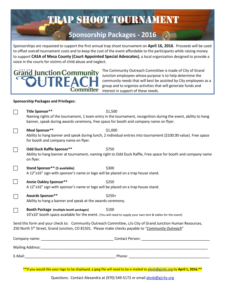 Fillable Online Community Outreach Freedom Trap Shoot T - City of Grand ... Fax Email Print ...