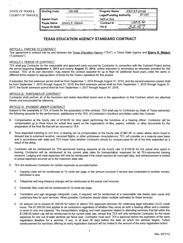 Fillable Online HUB Subcontracting Plan (HSP) - Texas Education Agency ...