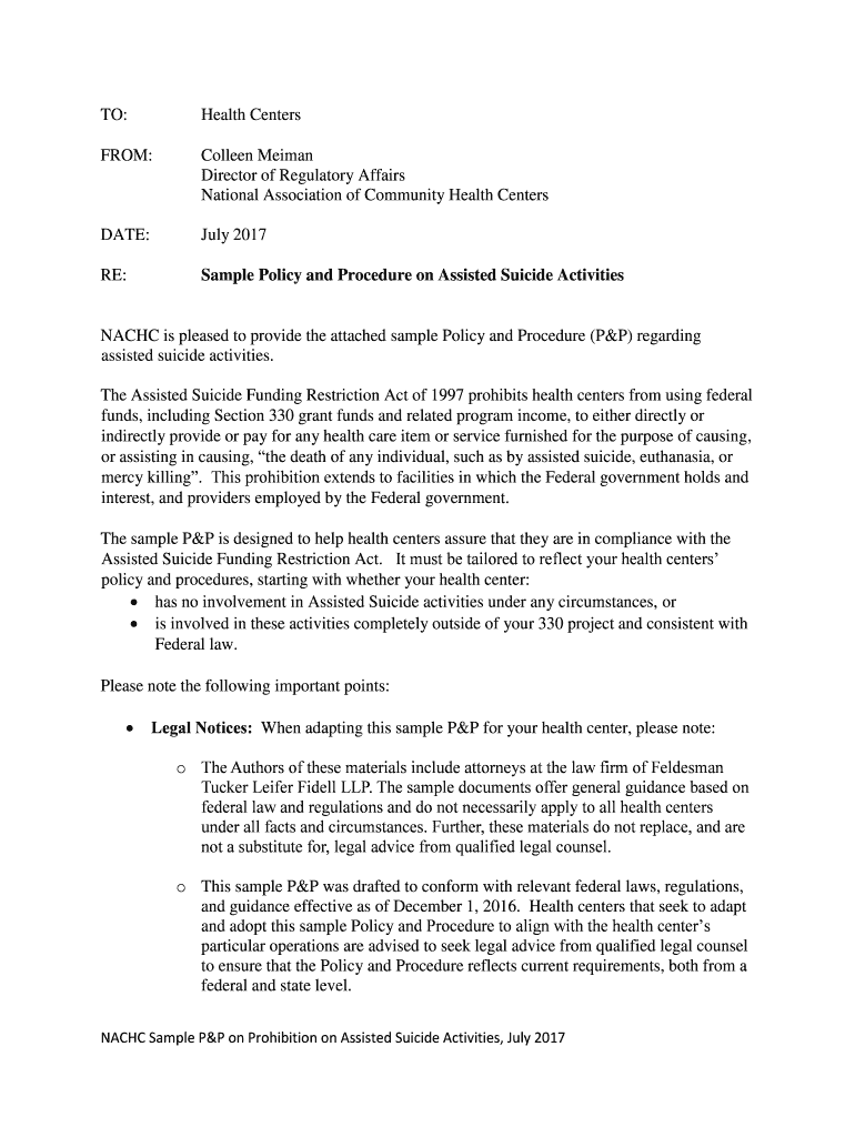 Fillable Online TO: Health Centers FROM: Colleen Meiman Director of ...