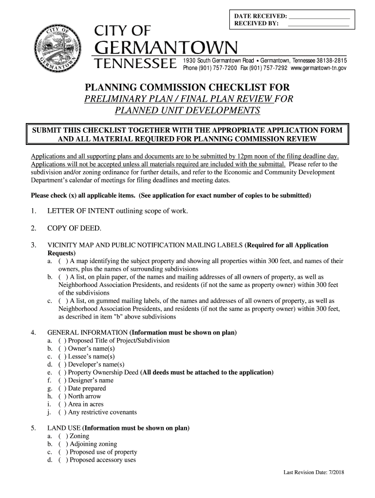 Fillable Online Planning Commission - City of Germantown Fax Email Print - pdfFiller