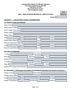 Fillable Online 2019 2020 LICENSE RENEWAL APPLICATION Fax Email Print ...