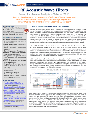 Fillable Online RF Acoustic Wave Filters Patent Landscape - KnowMade ...