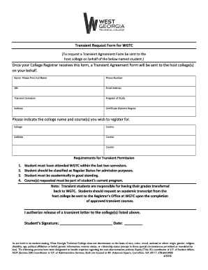 Fillable Online Transient Student Approval Request Form - Amazon S3 Fax ...