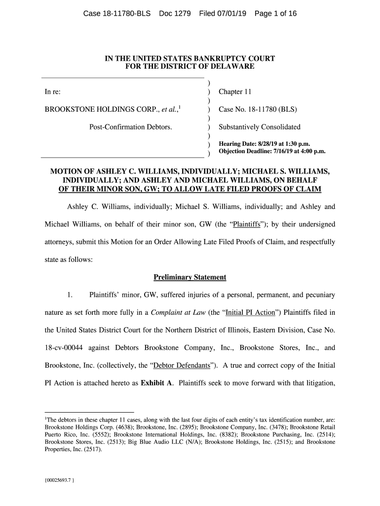 Fillable Online BEAVEX HOLDING CORPORATION, et al., Debtors. Chapter 1 ...