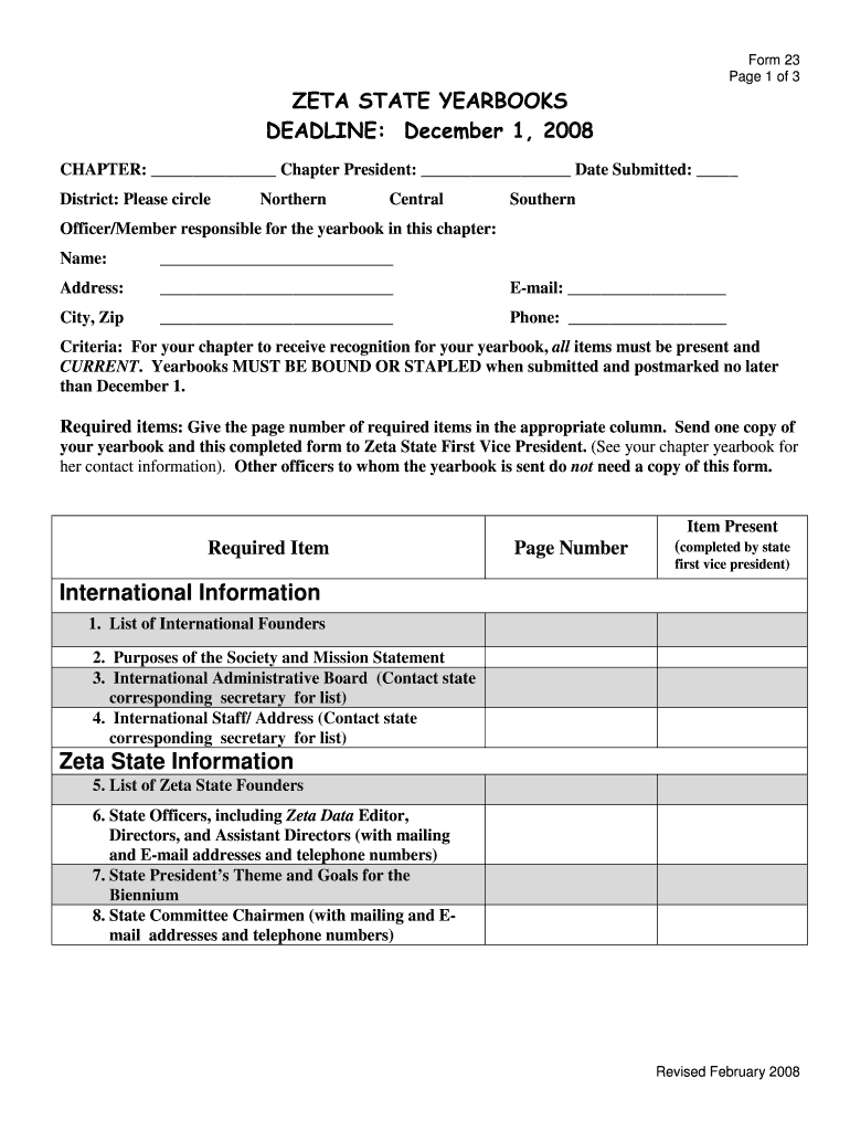 Fillable Online Form 23--Yearbook Evaluation Form.doc Fax Email Print ...