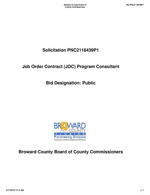 Fillable Online Solicitation PNC2116439P1 Job Order Contract (JOC ...