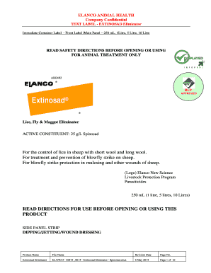 Fillable Online TEXT LABEL - EXTINOSAD Eliminator Fax Email Print ...