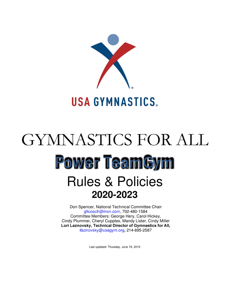 Fillable Online Power TeamGym Rules & Policies 2020-23 - USA Gymnastics ...