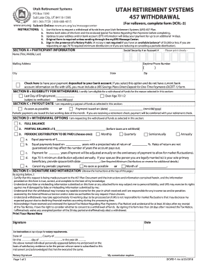 Fillable Online utah retirement systems traditional ira withdrawal Fax ...