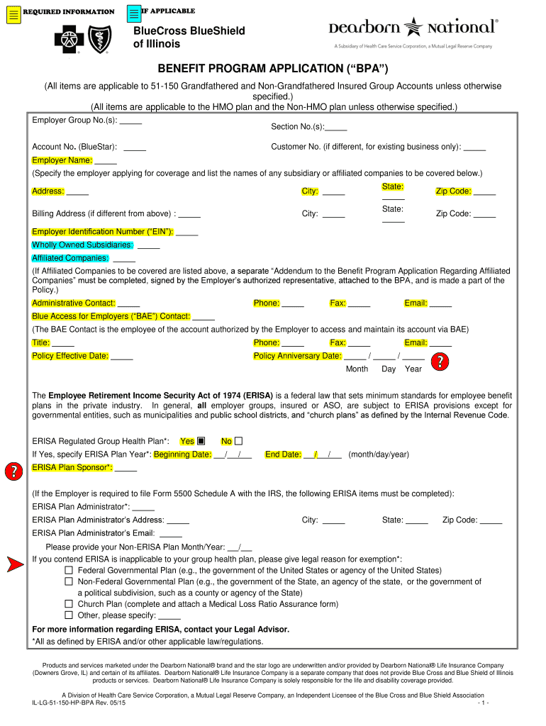 Fillable Online Draft of Revised BAE BPA - Blue Cross and Blue Shield ...
