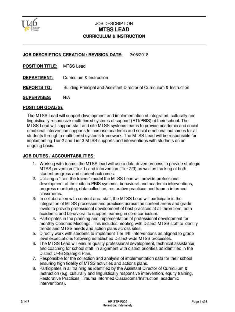 Fillable Online MTSS LEAD Fax Email Print - pdfFiller
