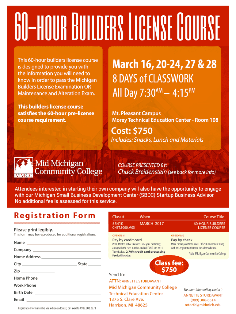 Fillable Online Michigan Builders 60 hour Pre-License Online Course ...
