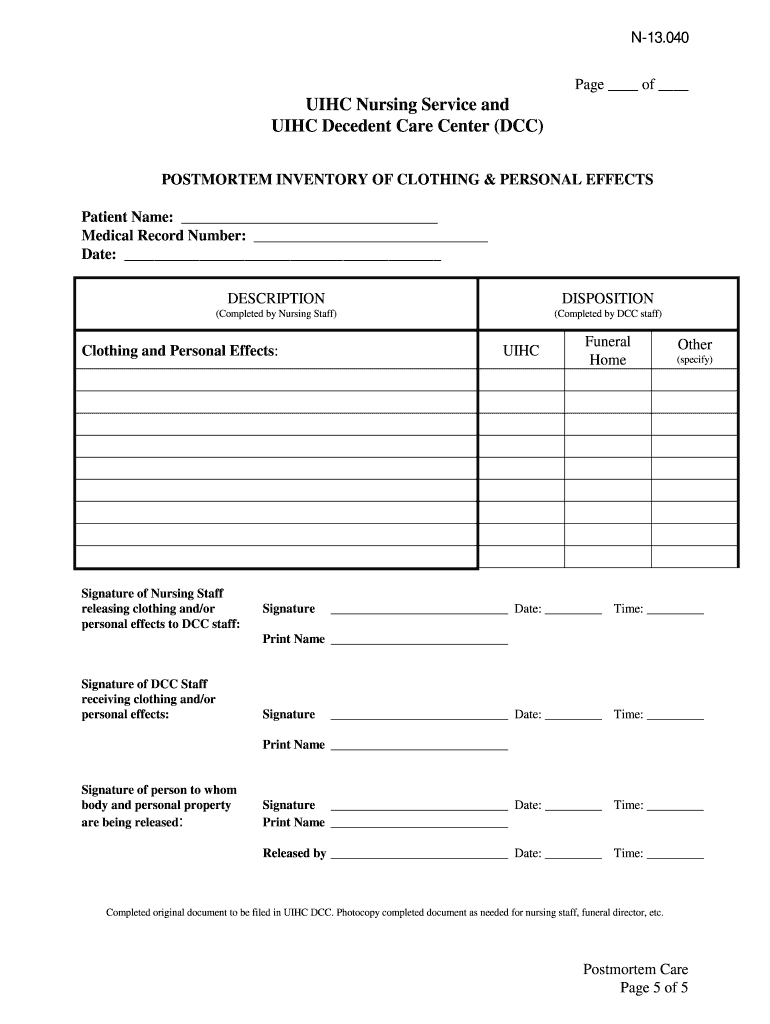 Post Mortem Care Procedure - Fill Online, Printable, Fillable, Blank ...