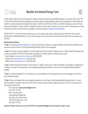 Fillable Online Bene ts Enrollment/Change Form Fax Email Print - pdfFiller