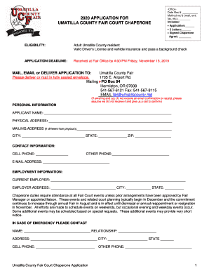 Fillable Online 2020 Chaperone Agreement.pdf Fax Email Print - pdfFiller