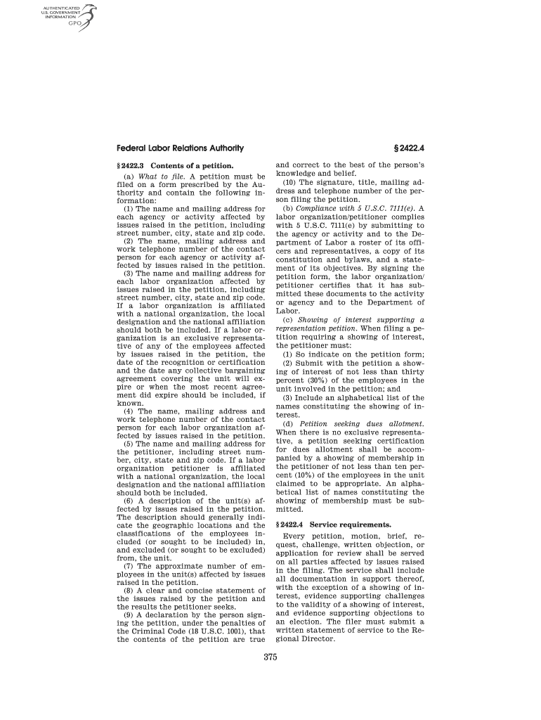 Fillable Online FLRA Form 21 - Petition - 2 sided form - FLRAform ...