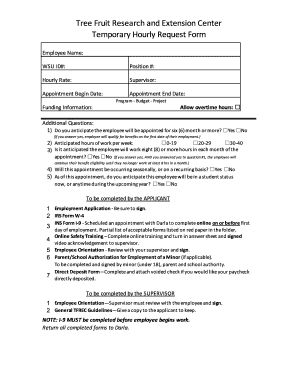 Fillable Online Temporary Hourly Request Form Fax Email Print - pdfFiller