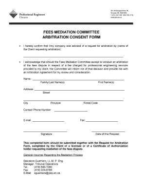 Fillable Online Arbitration consent form. Arbitration consent form Fax ...