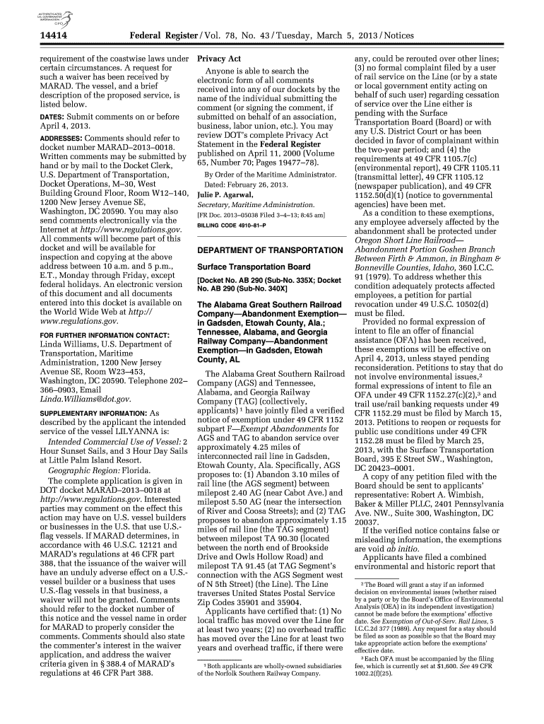 Fillable Online Third Allocation, Waivers, and Alternative ...