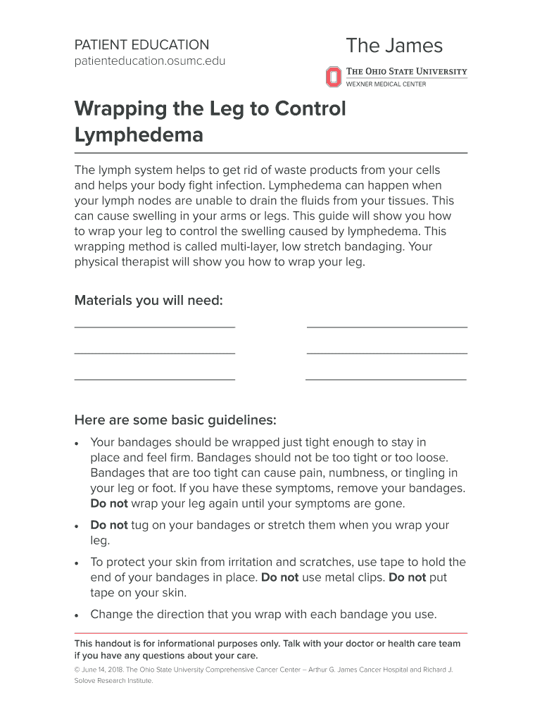 Fillable Online Wrapping the Leg to Control Lymphedema Fax Email Print ...