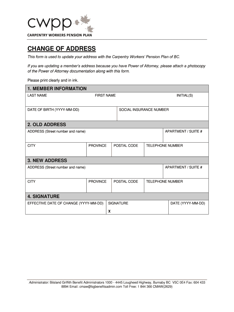 Liuna 183 Address Change Fill Online Printable Fillable Blank