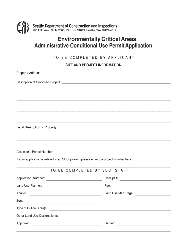 Fillable Online Seattle SDCI Form - Environmentally Critical Areas ...
