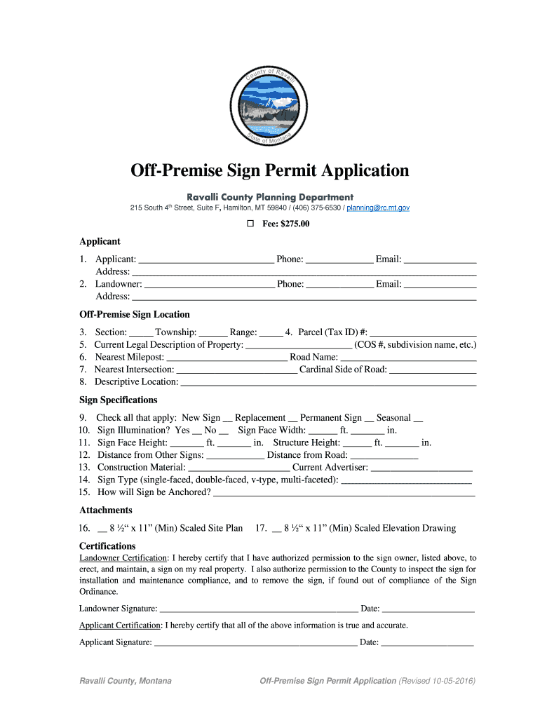 Fillable Online Off-Premise Sign Permit Application Fax Email Print ...