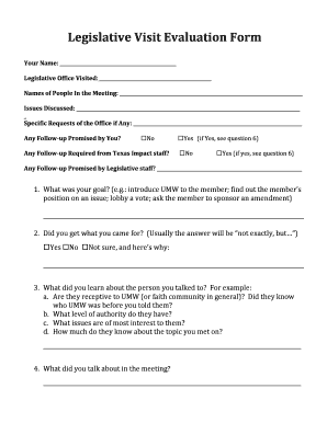 Fillable Online 3.3 - Lege Visit Evaluation Form.docx Fax Email Print ...