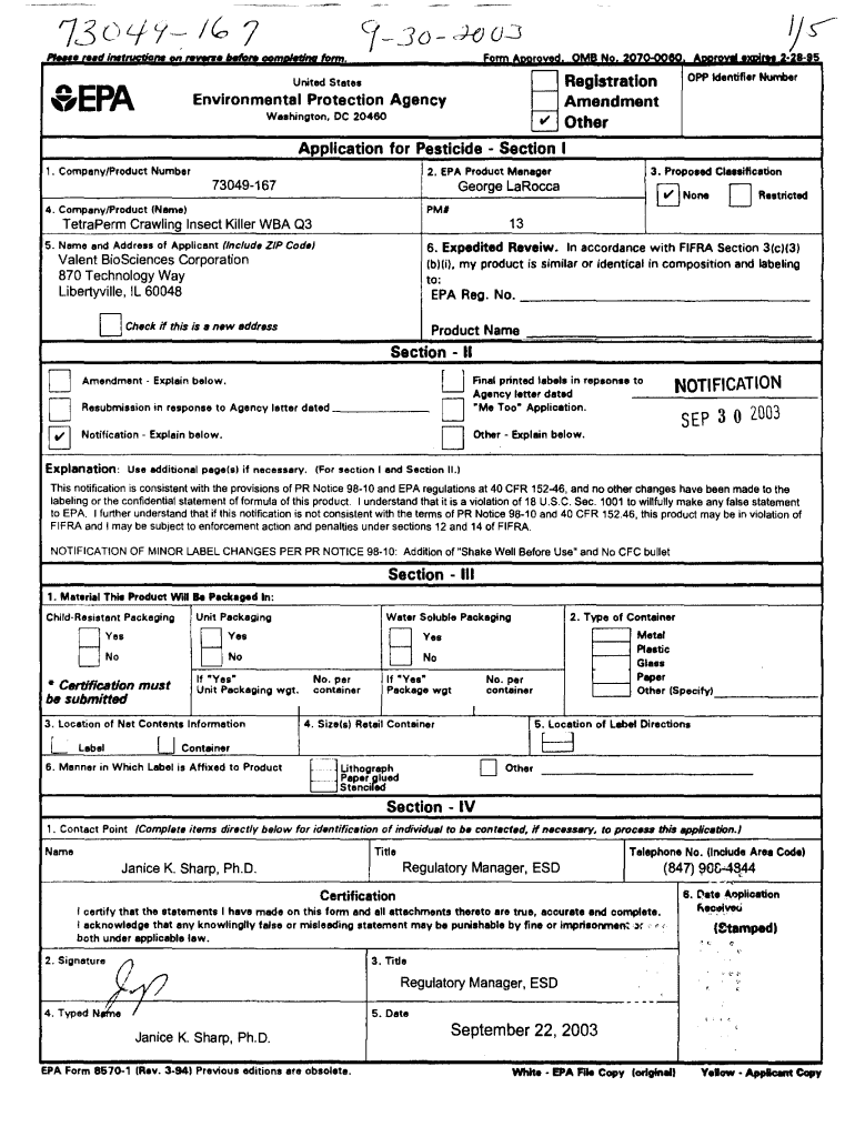 Fillable Online Pesticide Registration Manual: How to Report Changes ...