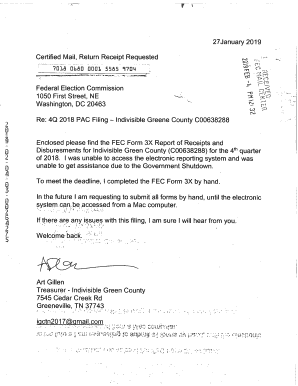Fillable Online CERTIFIED MAIL RETURN RECEIPT REQUESTED ... - FEC Fax ...