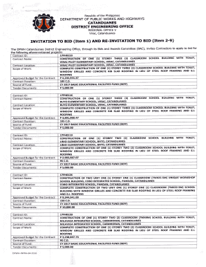 Fillable Online bidding documents for procurement id/contract id - DPWH ...