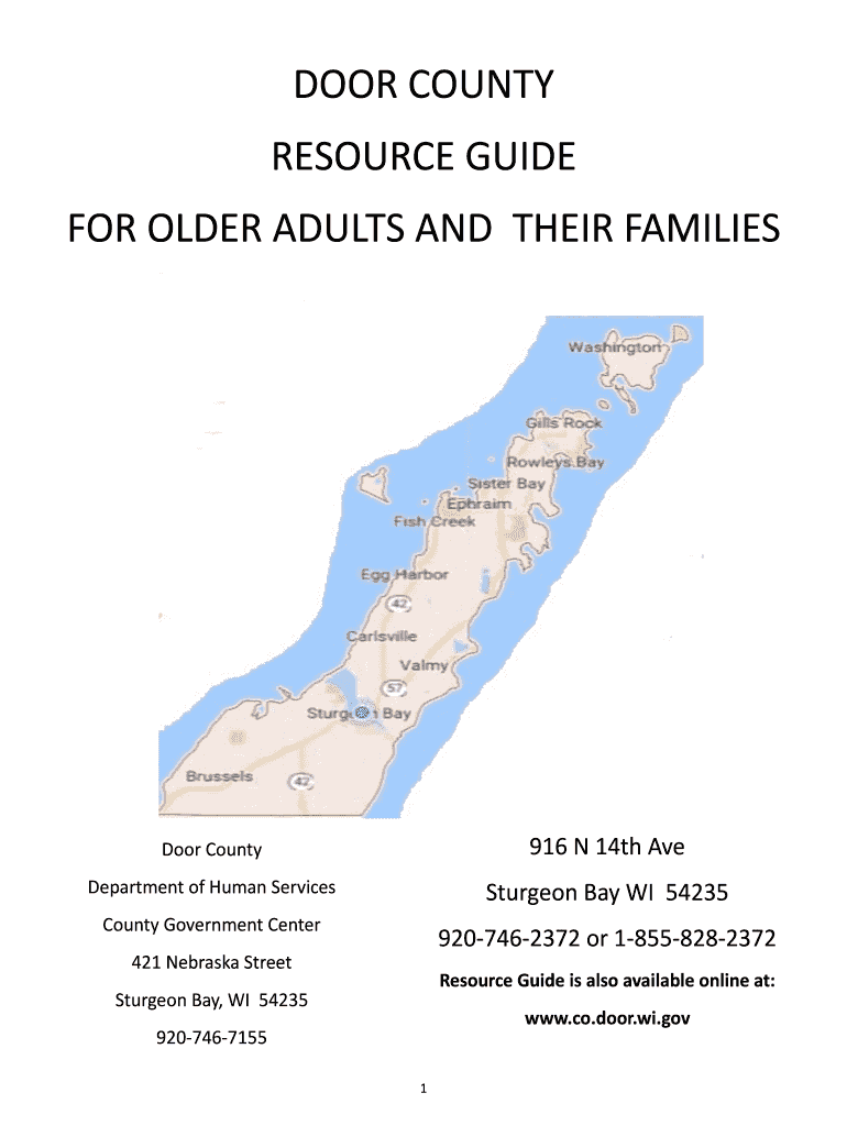 Fillable Online door county resource guide for older adults and their ...