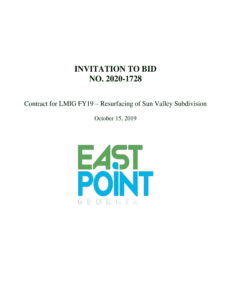 Fillable Online Contract for LMIG 2019 Resurfacing of Sun Valley - City ...