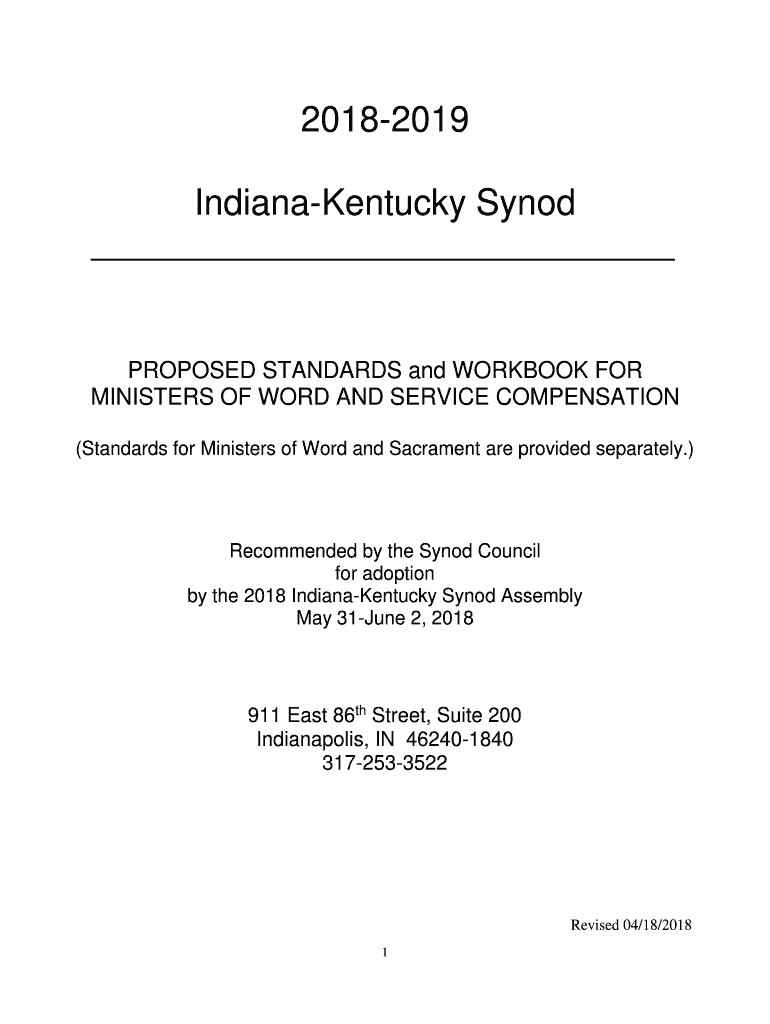 Fillable Online 2020 Compensation Guidelines for Ministers of Word and ...